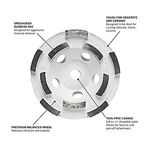 BOSCH DC4510HD 4-1/2 in. Double Row Segmented Diamond Cup Wheel