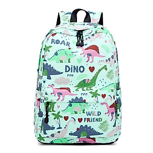 Acmebon Fashion Roomy Cute Backpacks for Teen Girl Children Lightweight School Bookbag Dinosaur