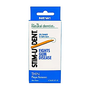 The Natural Dentist Stim-U-Dent Plaque Removers, Thin, Mint Flavor -160 ct.