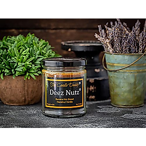 Deez Nutz - Funny Banana Nut Bread Scented Candle - Christmas, New Years - Long Burn Time - Hand Poured in USA - 6oz