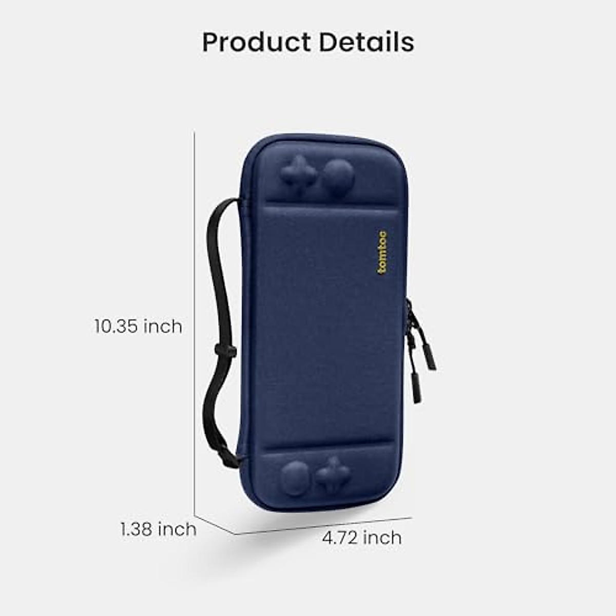 tomtoc Slim Carrying Case for Nintendo Switch / OLED Model, Protective Switch Sleeve with 10 Game Cartridges, Hard Portable Travel Case, with Original Patent and Military Grade Protection, Ink Blue