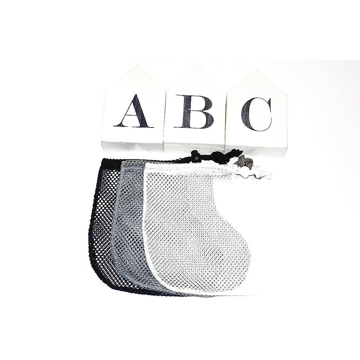 Generic Laundry Bags for Newborn Babies 3 pack, NB-10012, Laundry Bag - 3 Pack - White, Gray and Black, 1.5