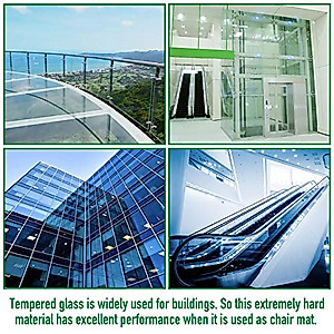 Tempered Glass Chair Mat, 36"×46“, 1/5 Inch Thick Office Chair Mat Carpet & Hardwood Floor, Chair Mats for Carpeted Floor, Chair Mat for Hardwood Floor, Desk Chair Mat, 4 Anti-Slip Pads