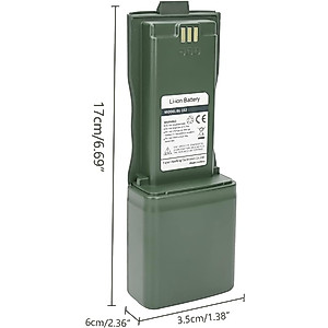 Baofeng AR-152 Original Battery BL-152 Li-ion Extend Battery Large Capacity Compatible with AR-152 Tactical Walkie Talkie Support USB Charger(2Pack,Green)