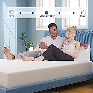 Queen Mattresses, 10 inch Mattress Queen Size Memory Foam Bed in A Box Green Tea Medium Firm