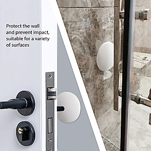 CLOATFET Door Stopper Wall Protector, 3.15" Larger White Silicone Door Stop with Strong Adhesive, Quiet/Shock Absorbent Door Knob Wall Protector Door Bumper to Protect Wall Surfaces(4 Pack 8cm)
