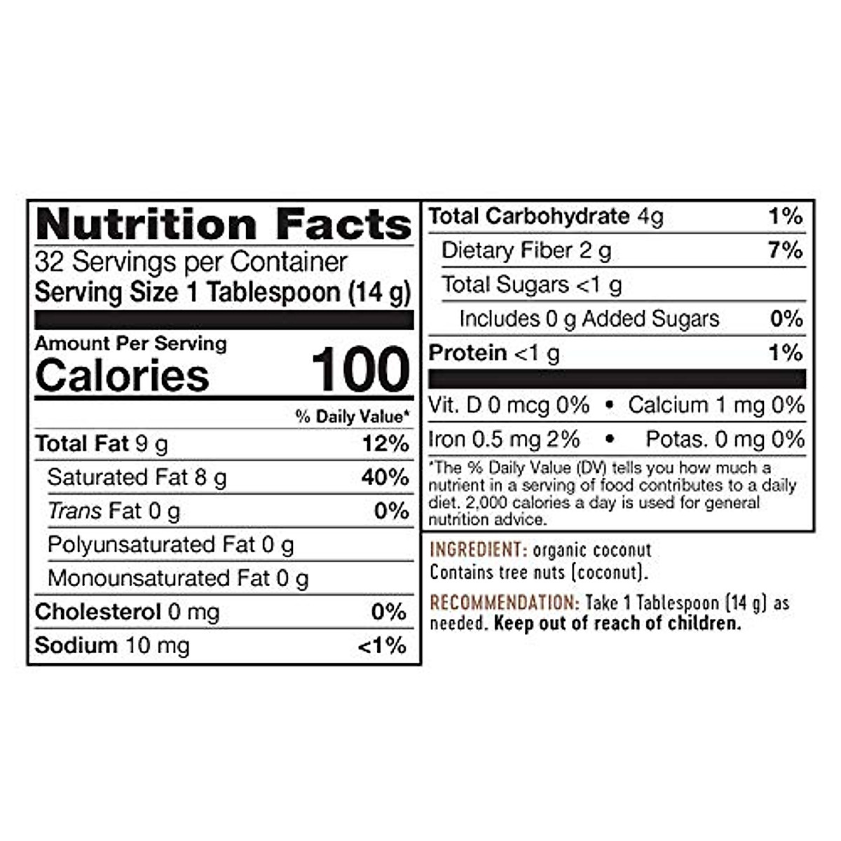 Nature's Way Organic Raw Coconut Whole Food, 5.6 g MCTs per serving, Unrefined, Cold Pressed, 16 oz.