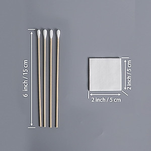 PINGMIC Gun Cleaning Supplies of Gun Cleaning Patches and Long Cotton Swabs for Gun Cleaning (300patches/200swabs)