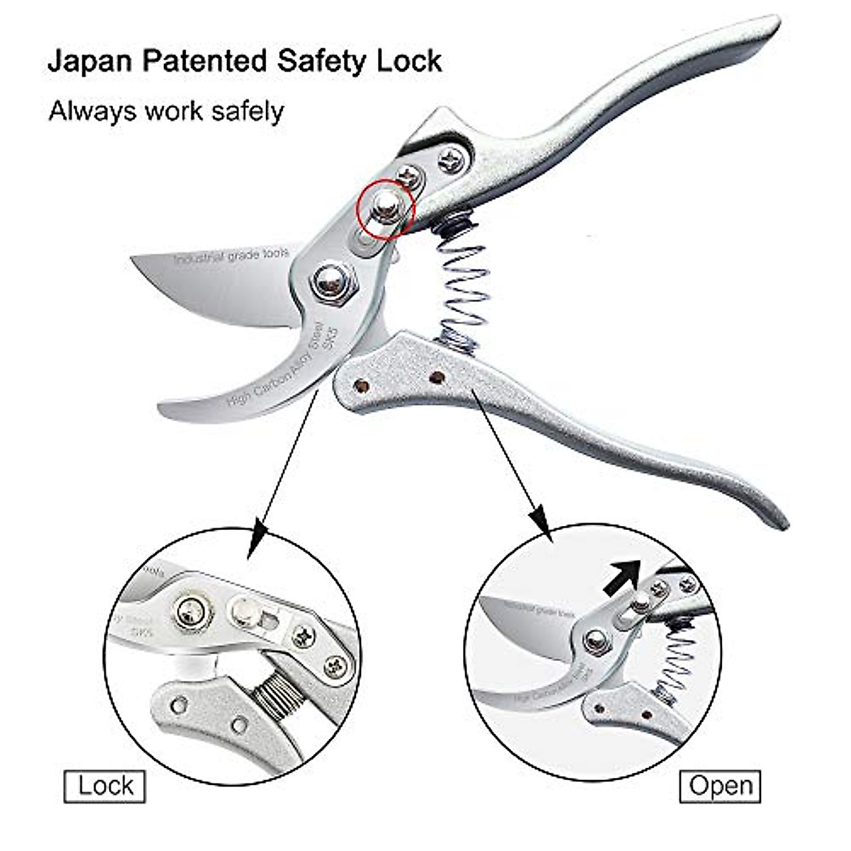 TONMA [Made in Japan] Pruning Shears 8 Inch Professional Bypass Garden Scissors Secateurs, Premium Quality Japanese Gardening Tools Plant Hand Pruner Garden Clippers with Ergonomic Handle