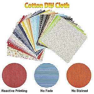 50 Pcs 10" x 10" Craft Fabric Bundle Squares Patchwork Fabric Sets Cotton Material Quilting Fabric for DIY