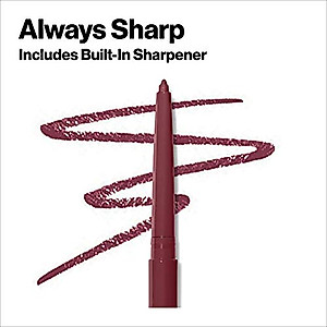 REVLON Lip Liner, Colorstay Lip Makeup with Built-in-Sharpener, Longwear Rich Lip Colors, Smooth Application, 665 Plum, 0.01 oz