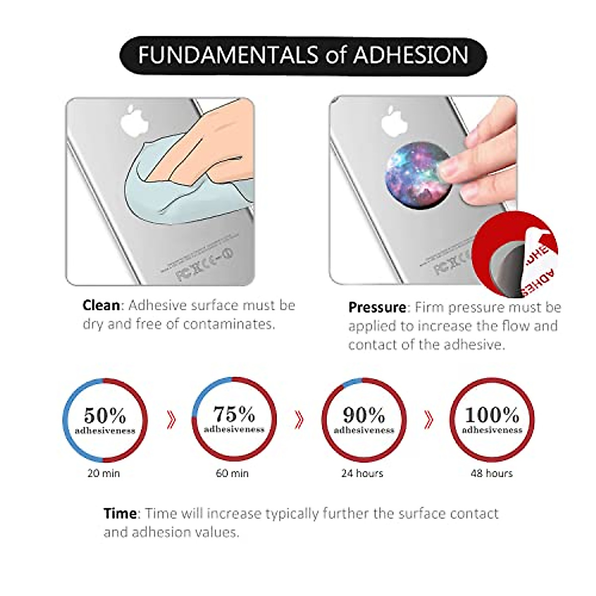 Very High Bond Sticky Adhesive, AZXYI 6 Pack Socket Sticky Adhesive Replacement Kit, Double-Sided Stickers for Collapsible Grips Socket Base