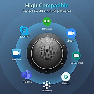 KAYSUDA Bluetooth Conference Speakerphone Wireless Microphone and Speaker for Mobile Phone and Computer, USB Office Speakerphone for Skype, Zoom