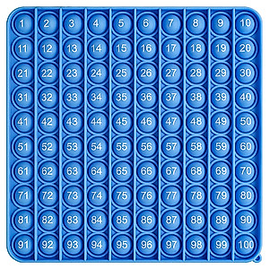 Pop it Numbers 100 Sensory Math Manipulative (Blue) Large Educational Consecutive Number pop it. Autism/ADHD Friendly Classroom Supply is Perfect for Home or Any Elementary Classroom