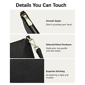 BOSTANTEN Small Purses for Women Crossbody Bags Leather Wristlet Purses Envelope Clutch Purse Black