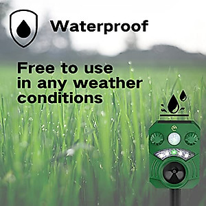 Careland 2 Pcs Solar Deer Repellent Outdoor Animal Cat Repellent Device Repel Cats Dogs Deers Raccoon Skunk Waterproof