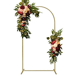 WORFEI 6.6FT Gold Aluminum Arch Backdrop Stand, Square Balloon Arch Stand Wedding Frame for Birthday Party, Baby Shower, and Ceremony Decoration