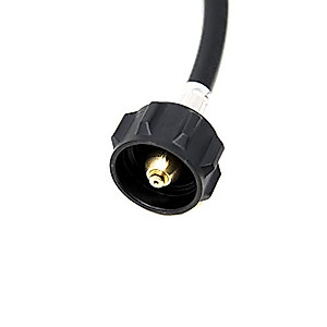 GasOne 2152-01 1/4 Male Inverted Flare with Standard QCC Tank Type-Suitable for Dual Regulator 2 Pack-RV Propane Hose Pigtail, Black