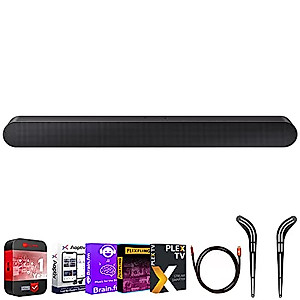 SAMSUNG HW-S50B 3.0ch All-in-One Soundbar w/Dolby 5.1 DTS Virtual:X 2022 Bundle with Universal Soundbar Bracket Mount + HDMI Cable + Entertainment Essentials Bundle + 1 Year Protection Pack
