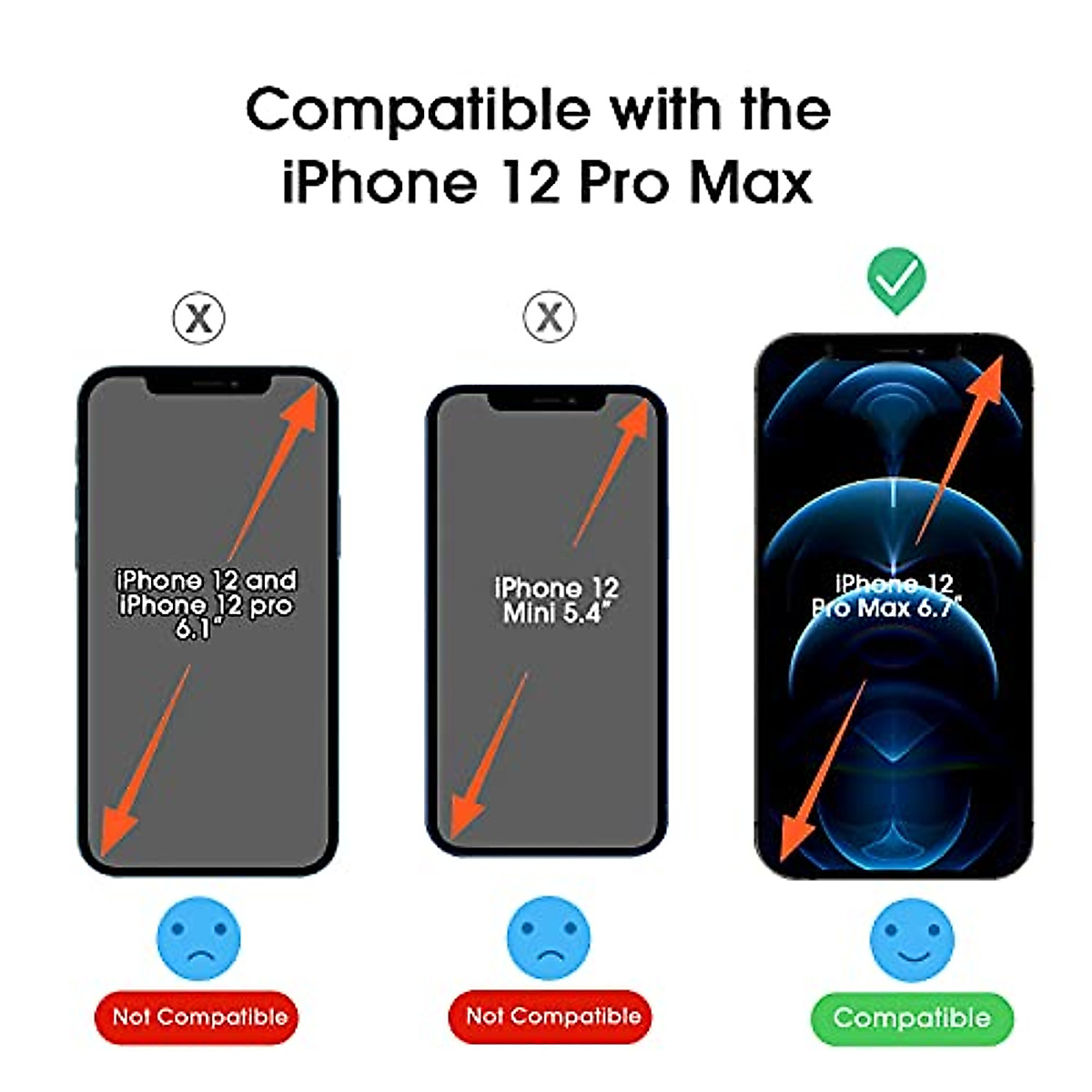 amFilm OneTouch Screen Protector for iPhone 12 Pro Max (6.7", 2020) with Easy Installation Kit, Tempered Glass, 2 Pack