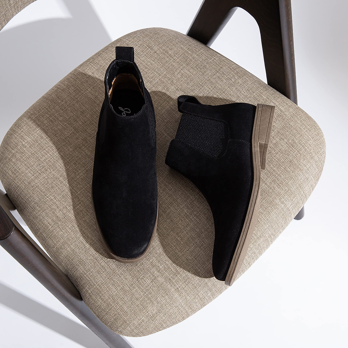 Jousen Men's Chelsea Boots Casual Suede Fall Ankle Boots Simple Style Boots for Men Size 10 (AMY658A Black 10)