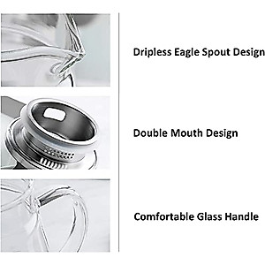 YUNCANG Glass Pitcher with Lid - Water Carafe 108 oz - 3000ML Iced Tea, Juice, Milk, Coffee, Lemonade - Borosilicate Boiling Glassware - Hot & Cold Beverages