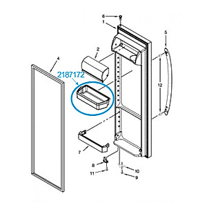 Siwdoy 2187172 Door Shelf Bin Compatible with Whirlpool Kenmore Amana Refrigerator Replaces WP2187172, 2187194K, AP3853103, PS328468, White