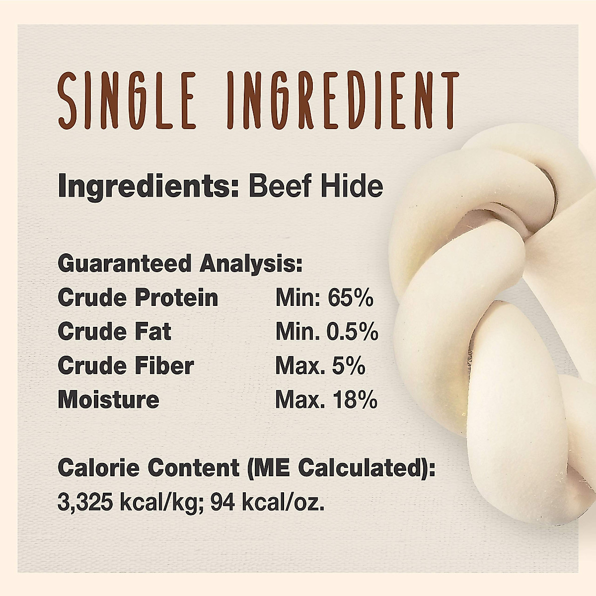 Cadet Premium Grade Beef Hide for Dogs, Long Lasting Rawhide Donut Bone, Single Ingredient Dog Chews, 5 Inch (1 Count)