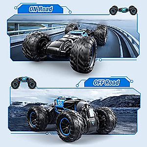 Powerextra Gesture Rc Car, 4WD 2.4GHz Remote Control Car, Double Side Transform Off Road Rc Stunt Car, Two Rechargeable Batteries, 50+ Mins Play Car for 6-12 Year Old Boys & Girls