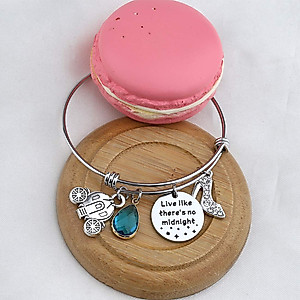 CHOORO Inspired Charm Bangle Live Like There's No Midnight Bracelet Fables and Fairytale Gift For Her (No Midnight bracelet)