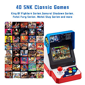 UNICO Neogeo Mini Arcade Japanese Version with 40 Pre-Loaded Classic SNK Games, 3.5' LCD Screen, HDMI and 2 Gamepad Ports