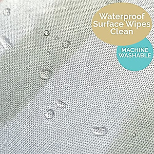 JumpOff Jo – Baby Splat Mat for Under High Chair,– Washable Waterproof Baby Floor Mat for Arts and Crafts Playtime and Dining Table or Booster Seat, Reusable Fabric 51"x51" - Dashes