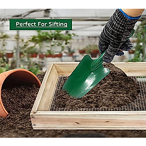 Soil Sifter, Dirt Sifter for Gardening, Compost Sifter, Garden Sieve, Light Wood Sifter for Rocks, Screen Sifter Top Soil/Peat Moss/Worm/Leaves/Loam Soil/Sand,Great Garden Tool for Plants & Vegetables