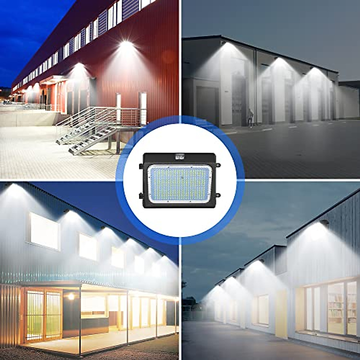 LED Wall Pack Lights 80W Dusk-to-Dawn Photocell 11680LM 110V Outdoor Wall Mount Lamp 800W Equivalent 5000K Daylight Commercial Security Lighting IP65 Waterproof Area Floodlights for Garage Warehouses