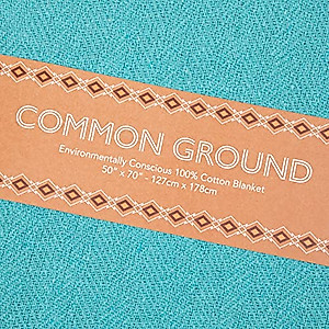 Arkwright Common Ground Solid Throw Blanket - (Pack of 12) All Season Reversible Cotton Luxury Hotel Quality, Soft and Warm, Sundry Blankets for Bed, Camping, Sofa Chair, 50 x 70 in, Aqua