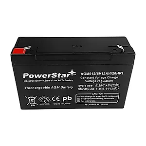 PowerStar New 2pc 6V 12Ah SLA Battery WB6120F2 for UB6120, D5778, PS6100