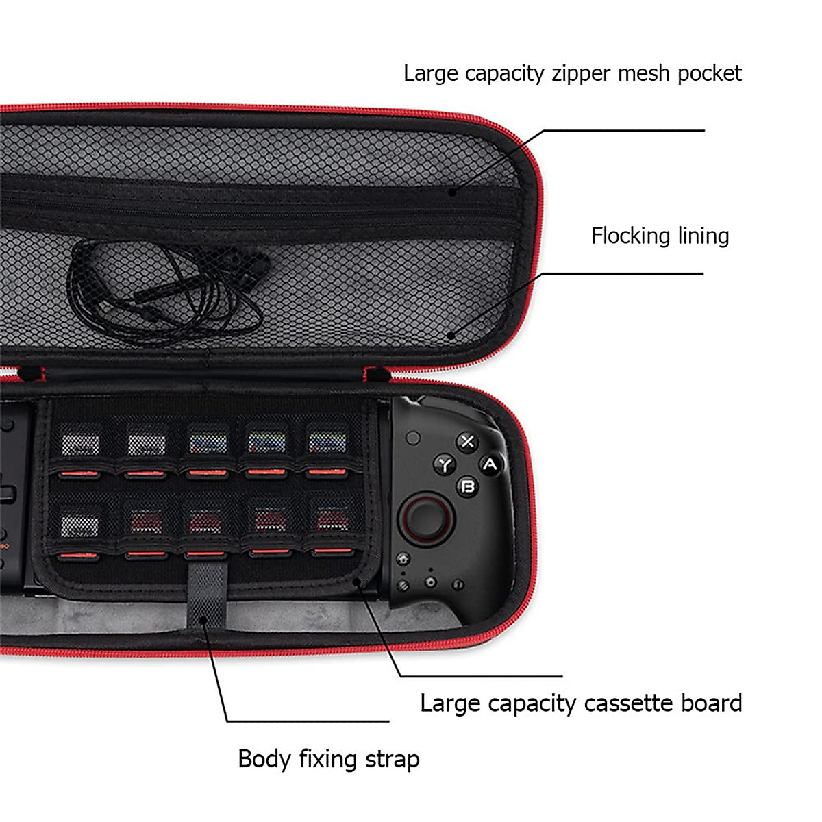 Carrying Storage Case for NS Hori,Gamepad Protective Travel Handbag Pouch,Portable Slim Storage Holder Bag with 10 Game Cards Slot