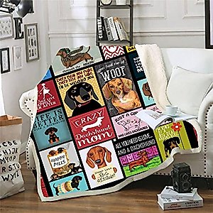 Dachshund Gifts, Dachshund Blanket, Dachshund Gifts for Women, Dachshund Gifts for Dachshund Lovers, Weiner Dog Gifts for Women, Cute Weiner Dog Soft Cozy Throw Blanket for Couch Sofa Bed 60 x 80