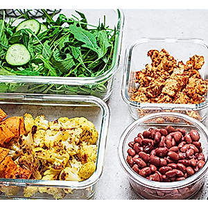 M MCIRCO 30 Pieces Glass Food Storage Containers with Upgraded Snap Locking Lids,Glass Meal Prep Containers Set - Airtight Lunch Containers, Microwave, Oven, Freezer and Dishwasher Friendly, Blue