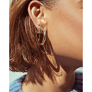 Kendra Scott Jack Huggie Earrings in Gold Clear Nano Crystal