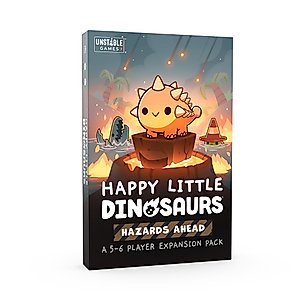 Unstable Games - Happy Little Dinosaurs Hazards Ahead Expansion - Designed to be added to your Happy Little Dinosaurs Base Game - Perfect for Game Night!