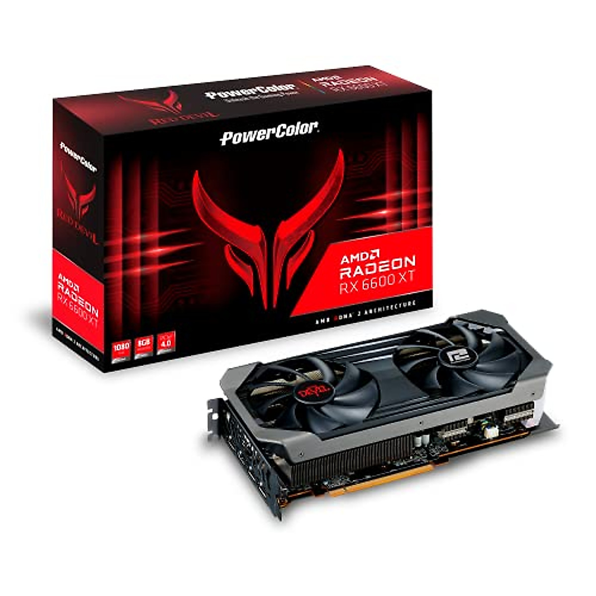 PowerColor Red Devil AMD Radeon RX 6600 XT Gaming Graphics Card with 8GB GDDR6 Memory, Powered by AMD RDNA 2, HDMI 2.1