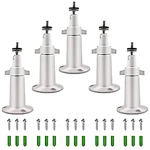 AxPower Metal Wall Mount Adjustable Indoor/Outdoor Aluminium Alloy Security Camera Yard Mount Compatible with Arlo, Arlo Pro 3, Arlo Pro 2, Arlo Ultra, Ring Stick Up Cam (5 Pack, White)