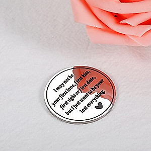I May Not Be Your First Love Gifts for Men Women Pocket Hug Token Valentines Gifts for Him Her Husband Boyfriend Anniversary Birthday Miss You Gifts for Bride Fiance Engagement Wedding Deployment