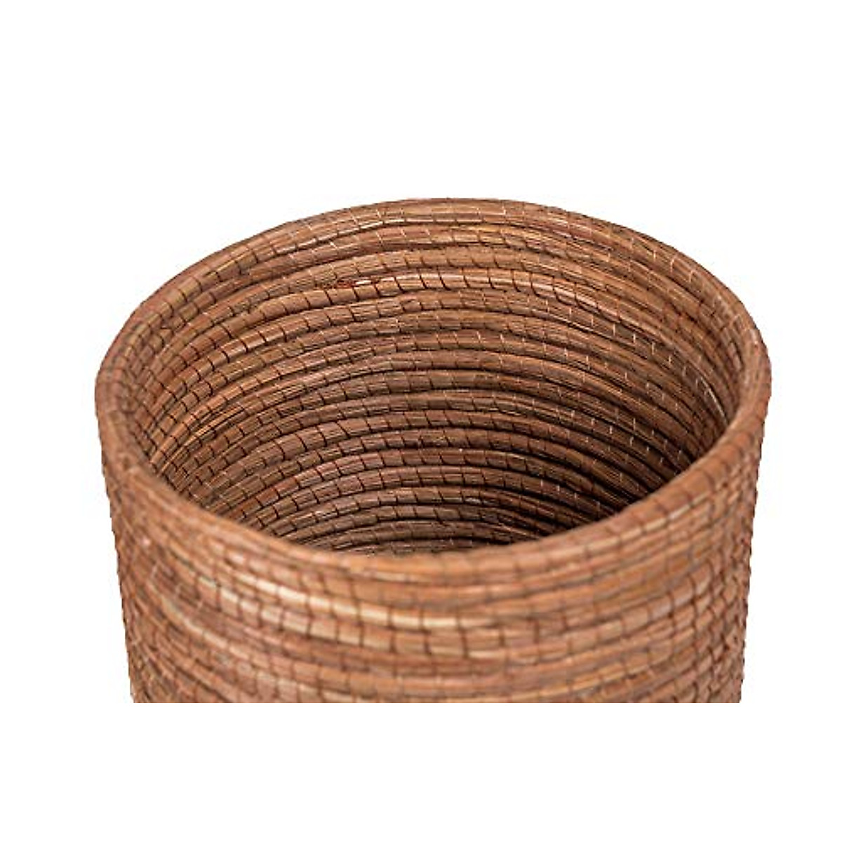 JOSE ARTESANO Pine Needle (Ocoxal) Waste Basket, 9.8 in x 9.8 in, Cylindrical, Wicker Trash Can, Natural, 100% Sustainable, Organic and Vegan