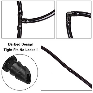 Arfun 80 Pack Drip Irrigation 1/4” Barbed Coupling Fittings, Barbed Connectors Fits Universal 1/4-Inch Drip Tubing, Irrigation Coupler for Drip or Sprinkler System