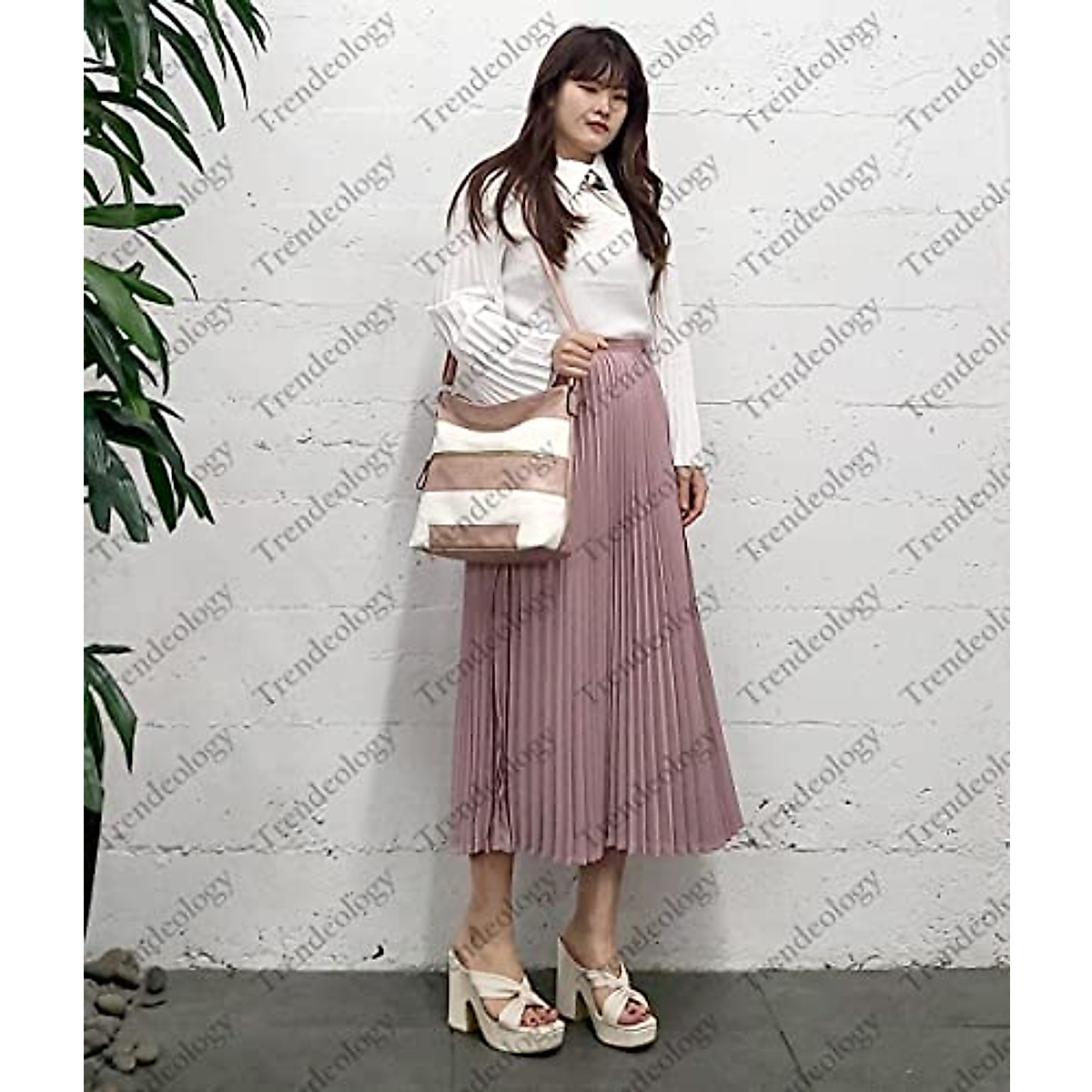 Adjustable Strap Soft Vegan Leather Front Pocket Large Hobo Handbag Crossbody Purse (Stripe - Blue/White)