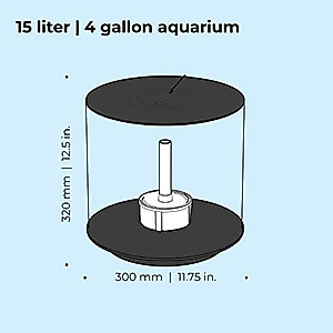 Tube 15 Aquarium with Standard Light - 4 Gallon, Black