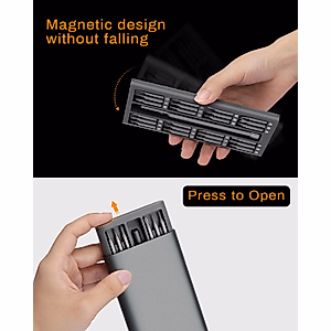 WINHUNT 24 in 1 Premium Precision Screwdriver Set, Mini Screwdriver Set Magnetic, Eyeglass Repair Kit with Phillips Head, Small Screwdriver for Electronics, PC,Watch