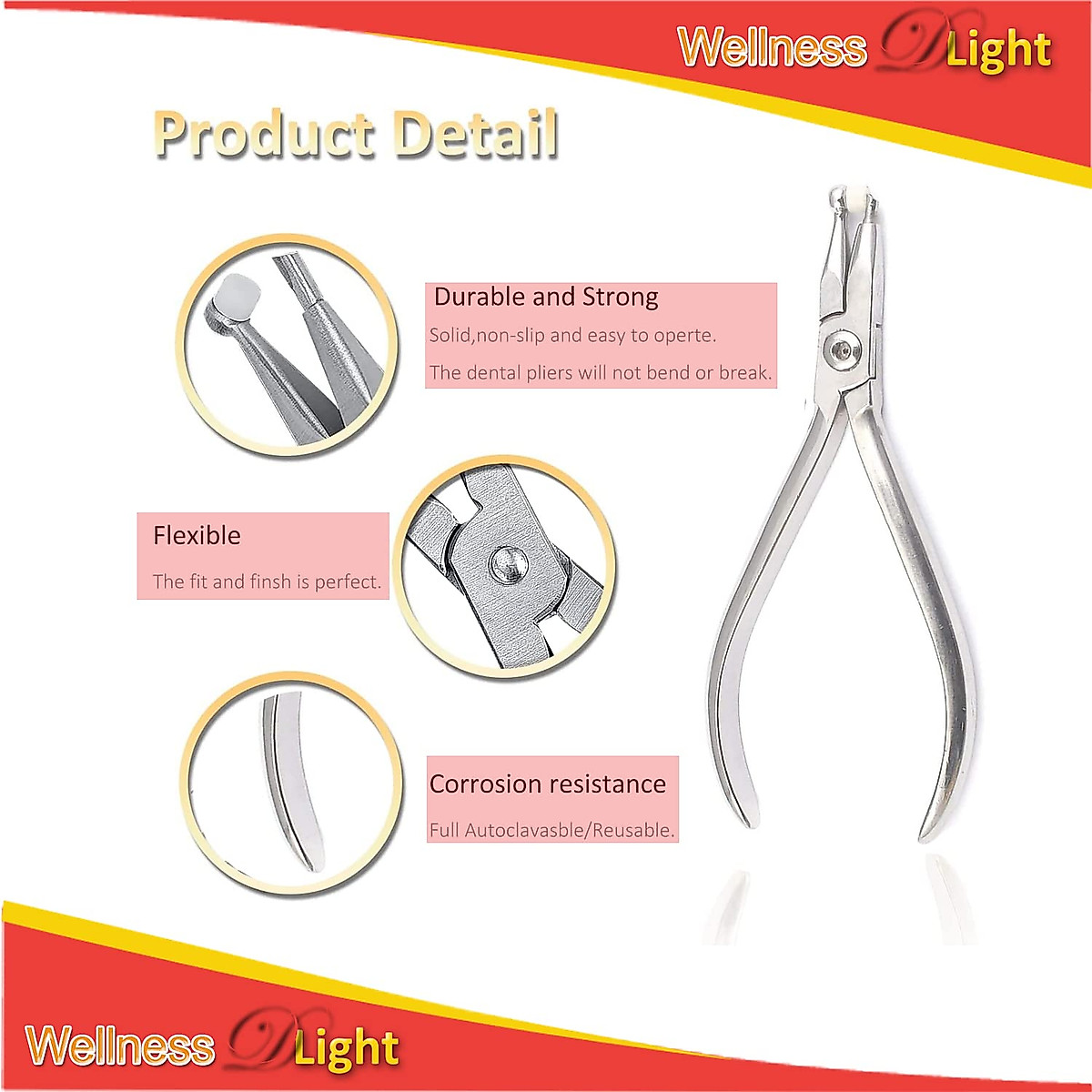 WellnessD'Light WDL Dental Adhesive Removing Pliers, Orthodontic Bandage Remover Forceps Dental Surgi Instrument Tool Tooth Pulling Kit for Dentist, Easy to Use and Portable